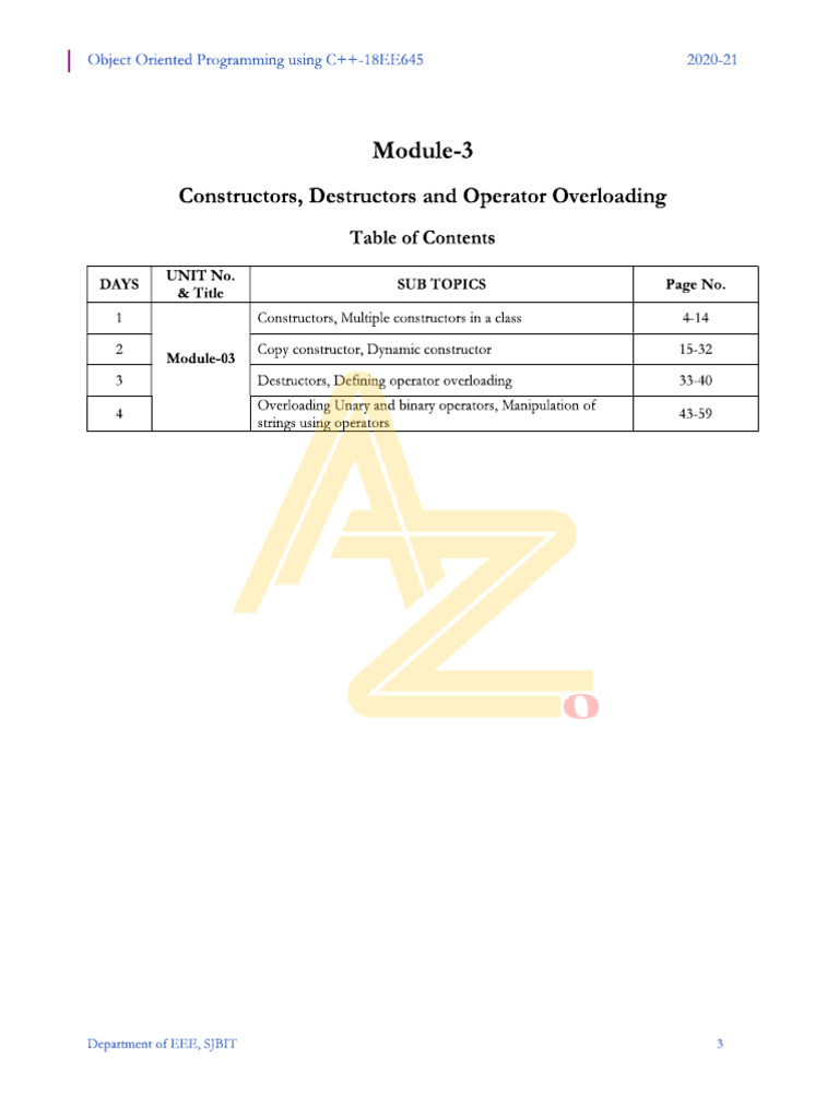 Oop Mod3@Azdocuments - in | PDF | Programming | Constructor (Object Oriented Programming)