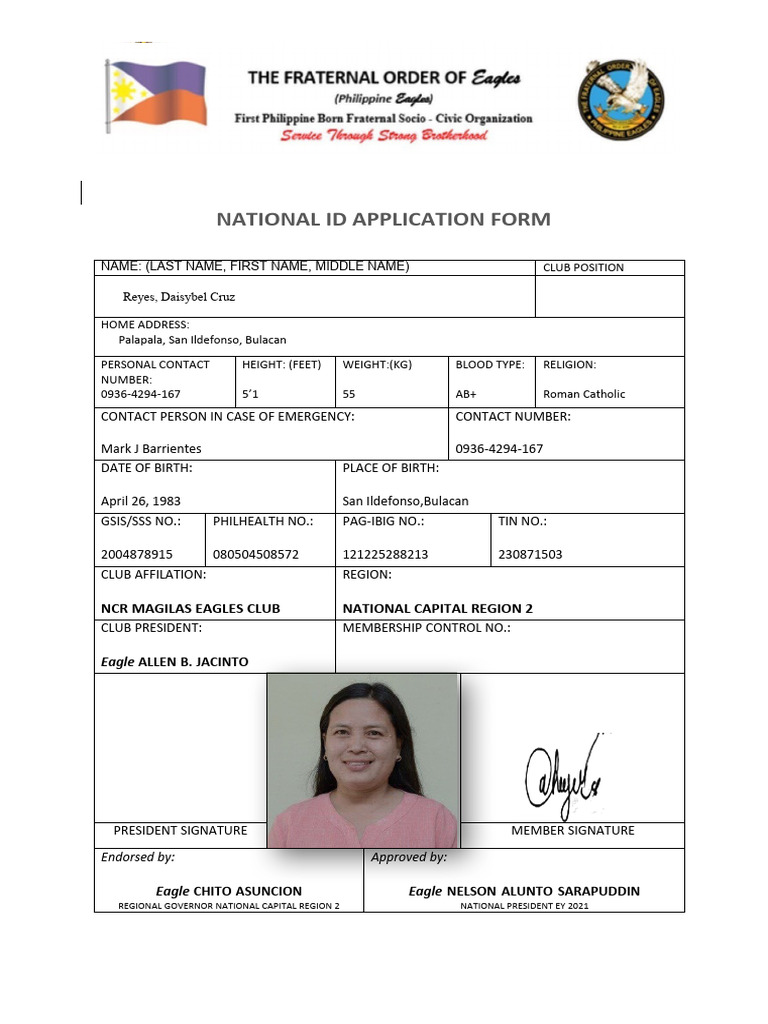 National Id Form1.1 | PDF