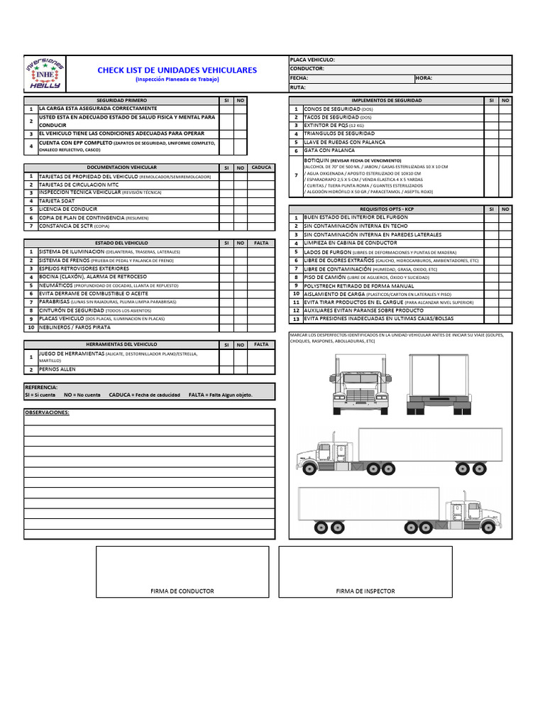 Check List de Unidades Vehiculares | PDF | Vehículos de ruedas | Coche