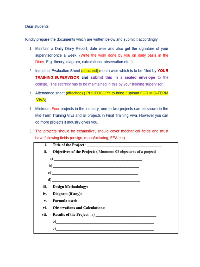 Instructions and Mid Term Report - 2024 | PDF