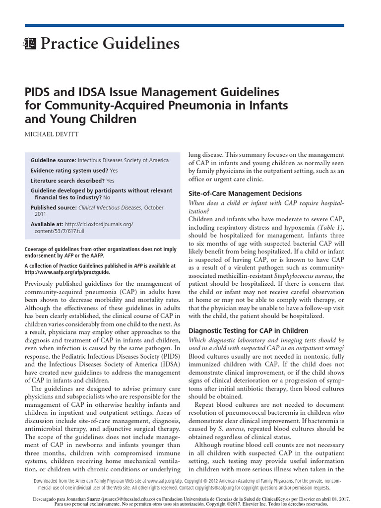 Idsa 2012 | Download Free PDF | Pneumonia | Infection