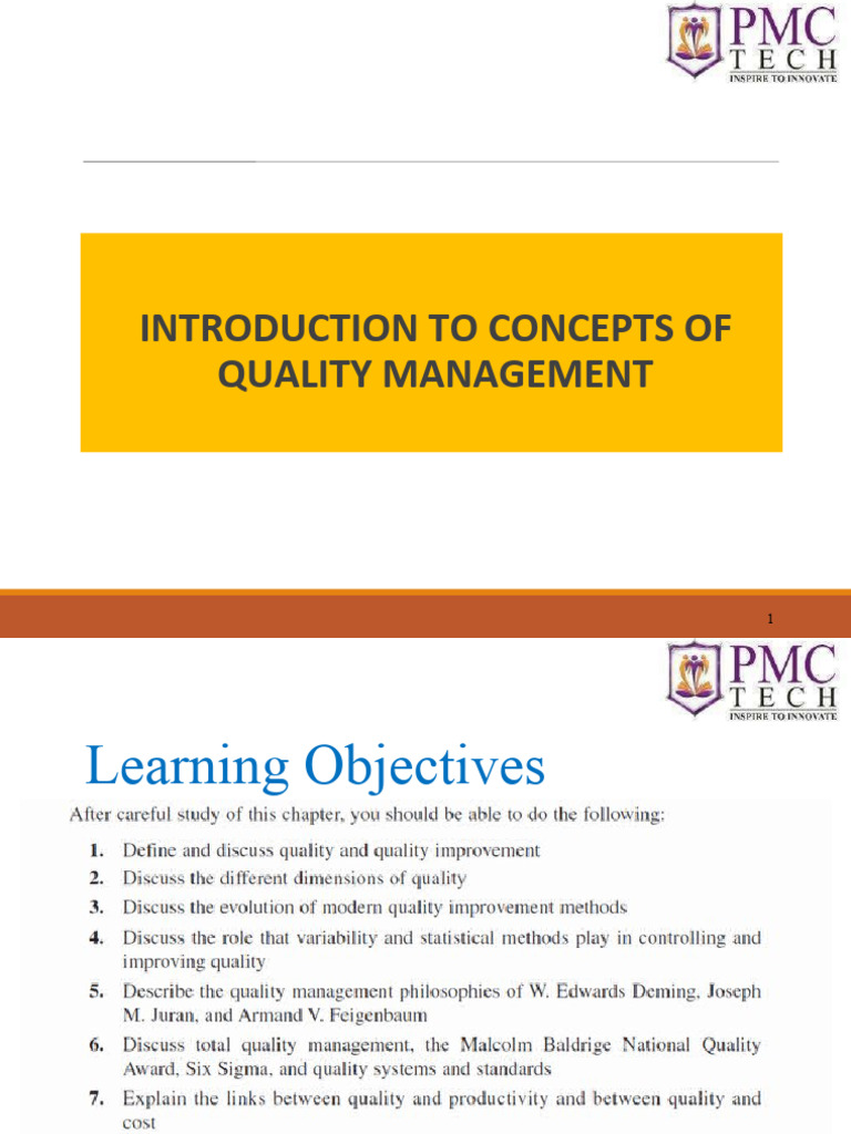 Introduction To Quality Management | PDF | Six Sigma | Design For Six Sigma