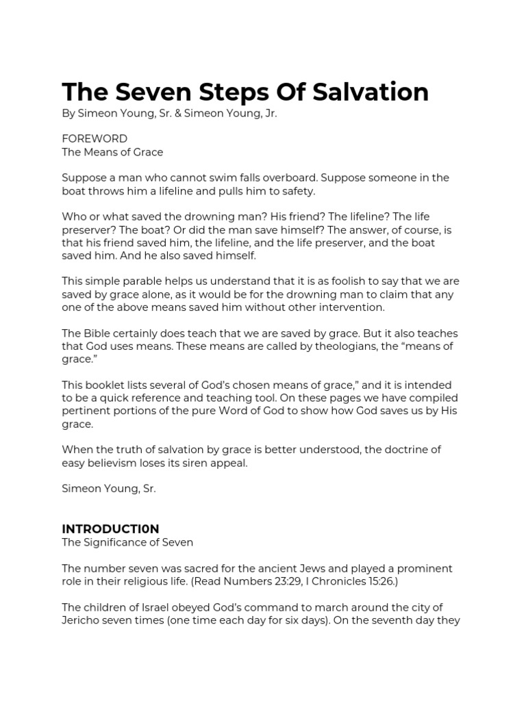 The Seven Steps of Salvation - 21 | PDF | Baptism | Grace In Christianity