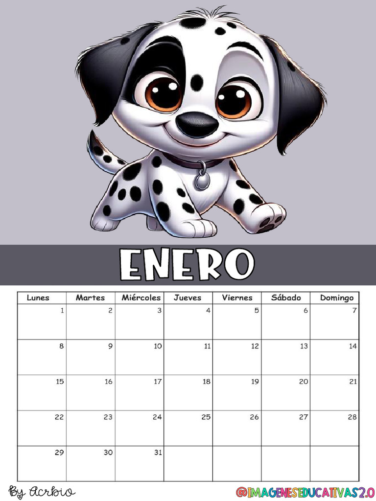 Calendario Escolar 2024 Perritos 1 | PDF