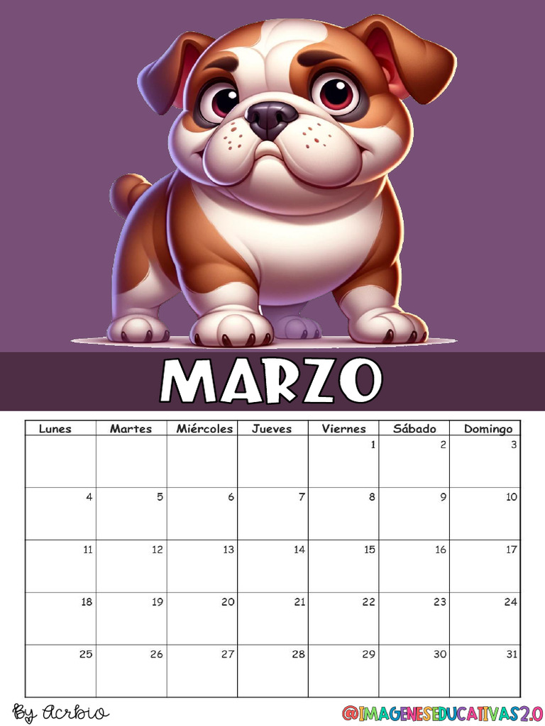 Calendario Escolar 2024 Perritos 3 | PDF