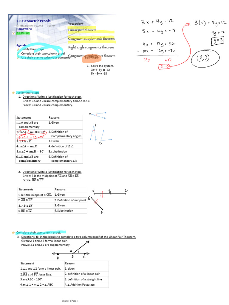 Geometric Proofs and Theorems Guide | PDF | Theorem | Elementary ...