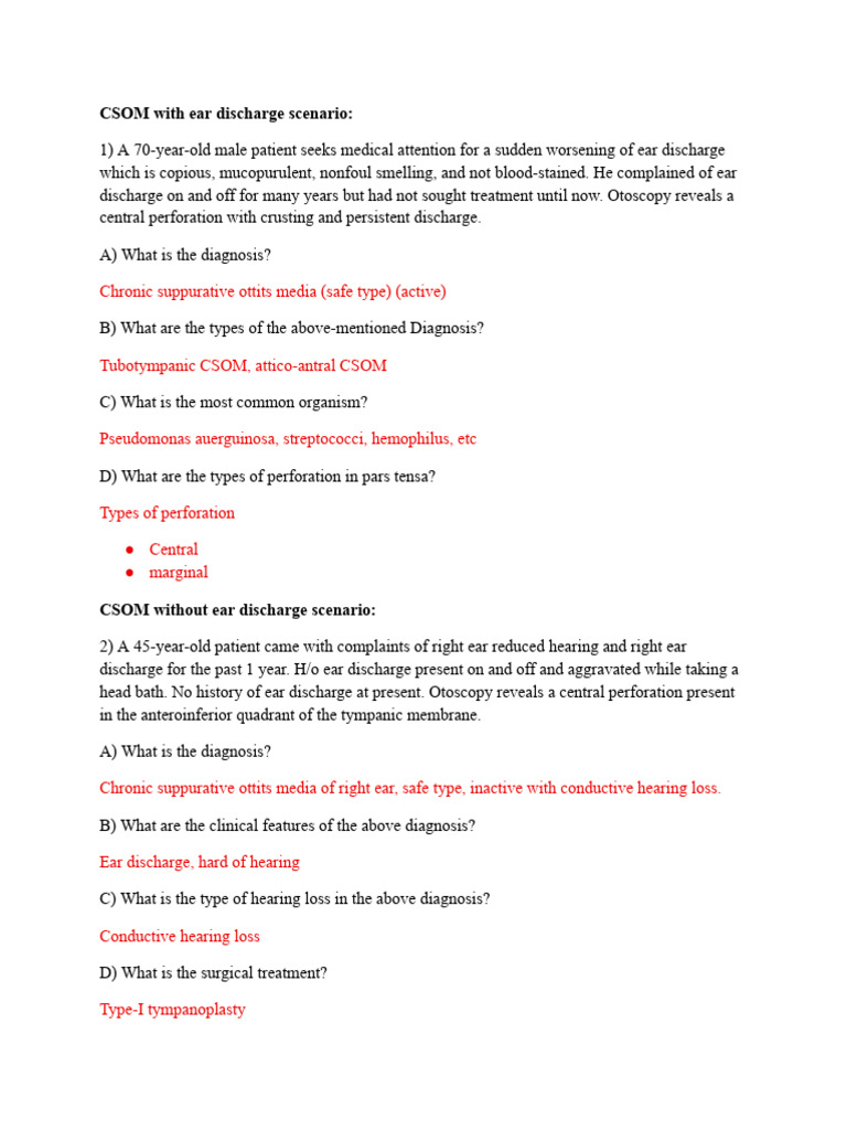 Sree's ENT Cognitive Answers | PDF | Ménière's Disease | Ear