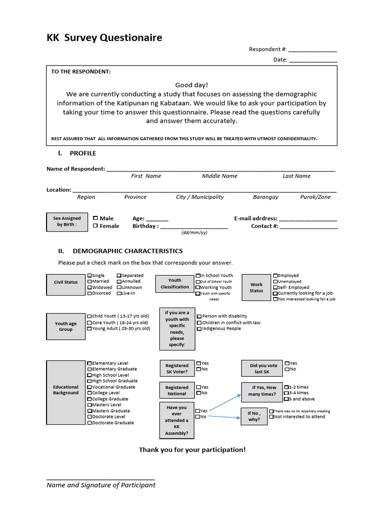 KK Survey Questionaire | PDF | Questionnaire