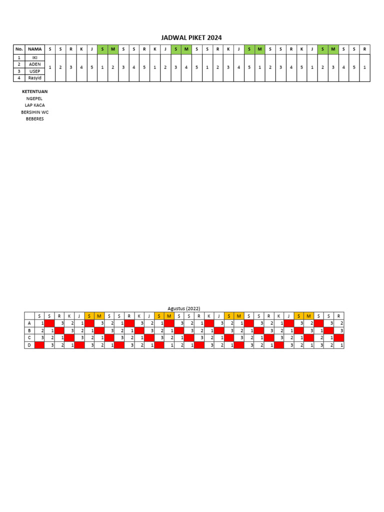 Contoh Jadwal Kerja Shift CID GROUP | PDF