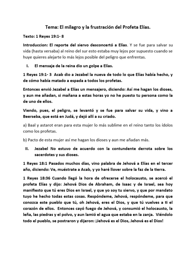 La Huida Del Profeta Elías | PDF | Elijah | Libros de reyes