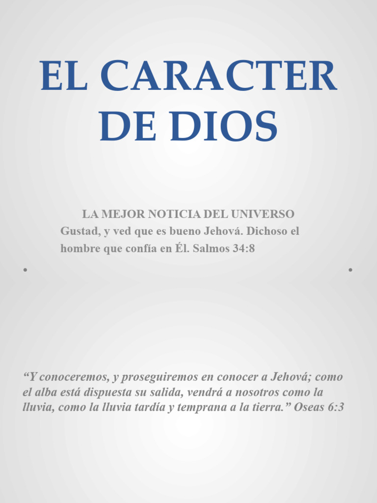 Conocimiento del Carácter de Dios | PDF | Pecado | Satán