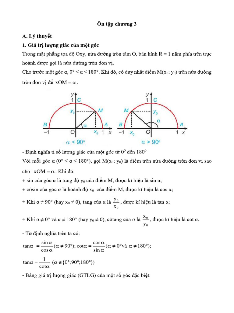 On Tap Chuong 3 Ly Thuyet Bai Tap Toan Lop 10 Ket Noi Tri Thuc | PDF