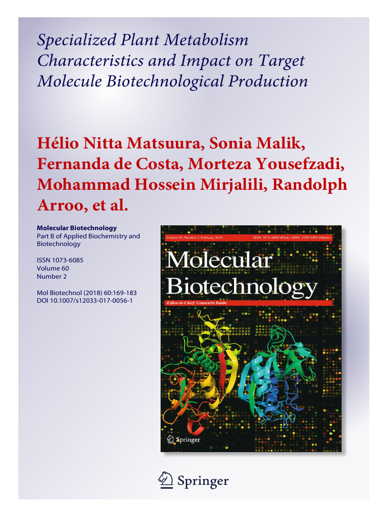 Matsuura Special Plant Metab MOBI Reprint 2018 | Download Free PDF | Metabolism | Gene Expression