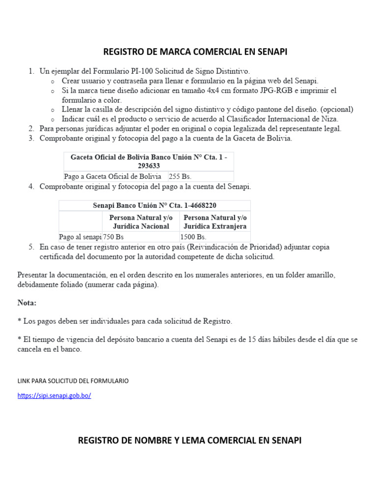 Registro de Marca y Lema Comercial en Senapi | PDF | Marca comercial