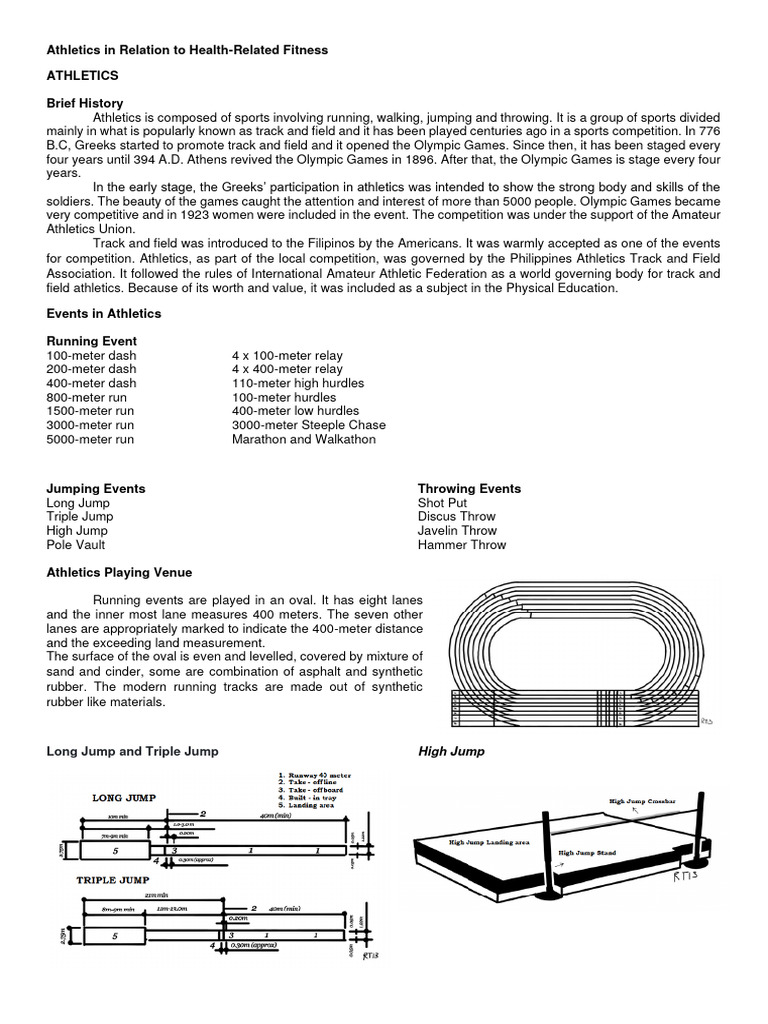 Athletics in Relation To Health Lecture and Activity | Download Free ...