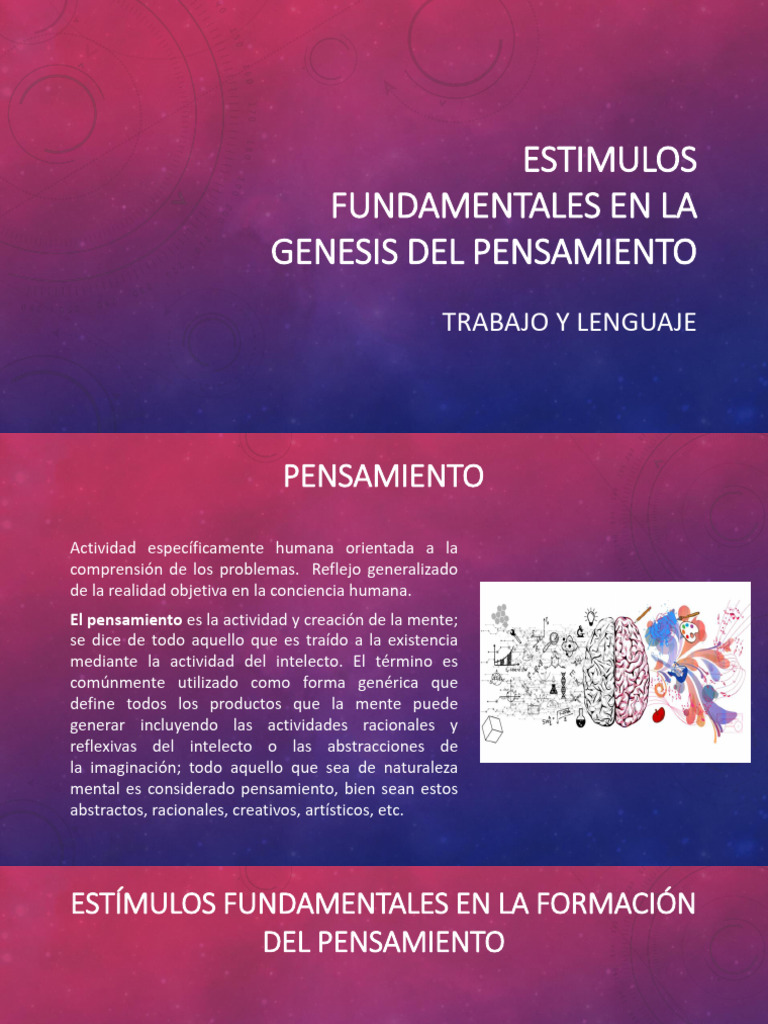 Estimulos Fundamentales en La Genesis Del Pensamiento | PDF