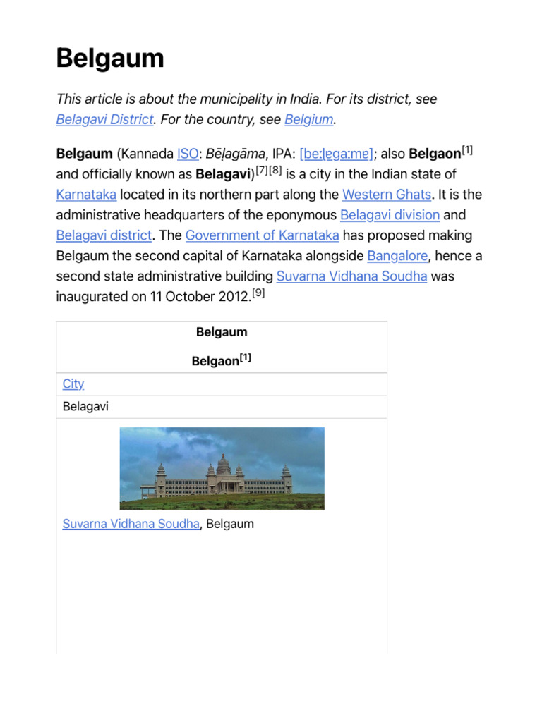 Belgaum | PDF | Politics Of India | Government