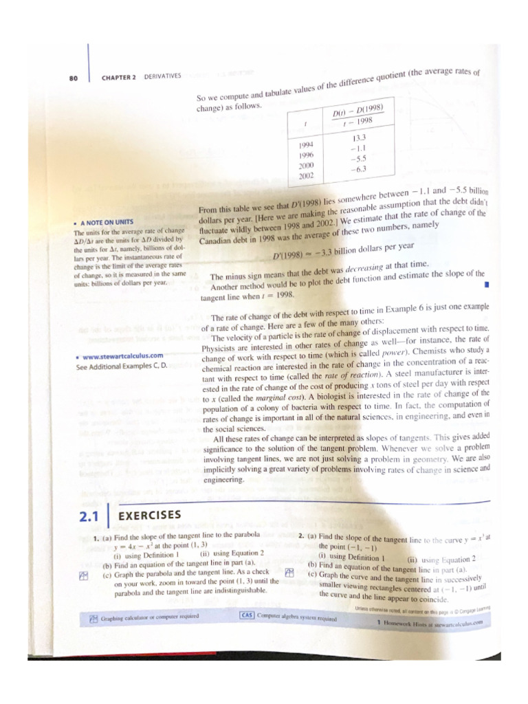 So We Compute And Tabulate Values Of The Difference Quotient The Average Rates Of Pdf 