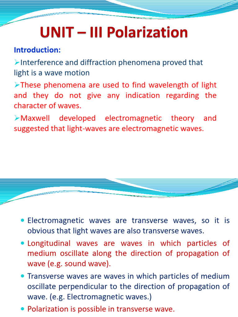 Polarization | PDF | Waves | Light