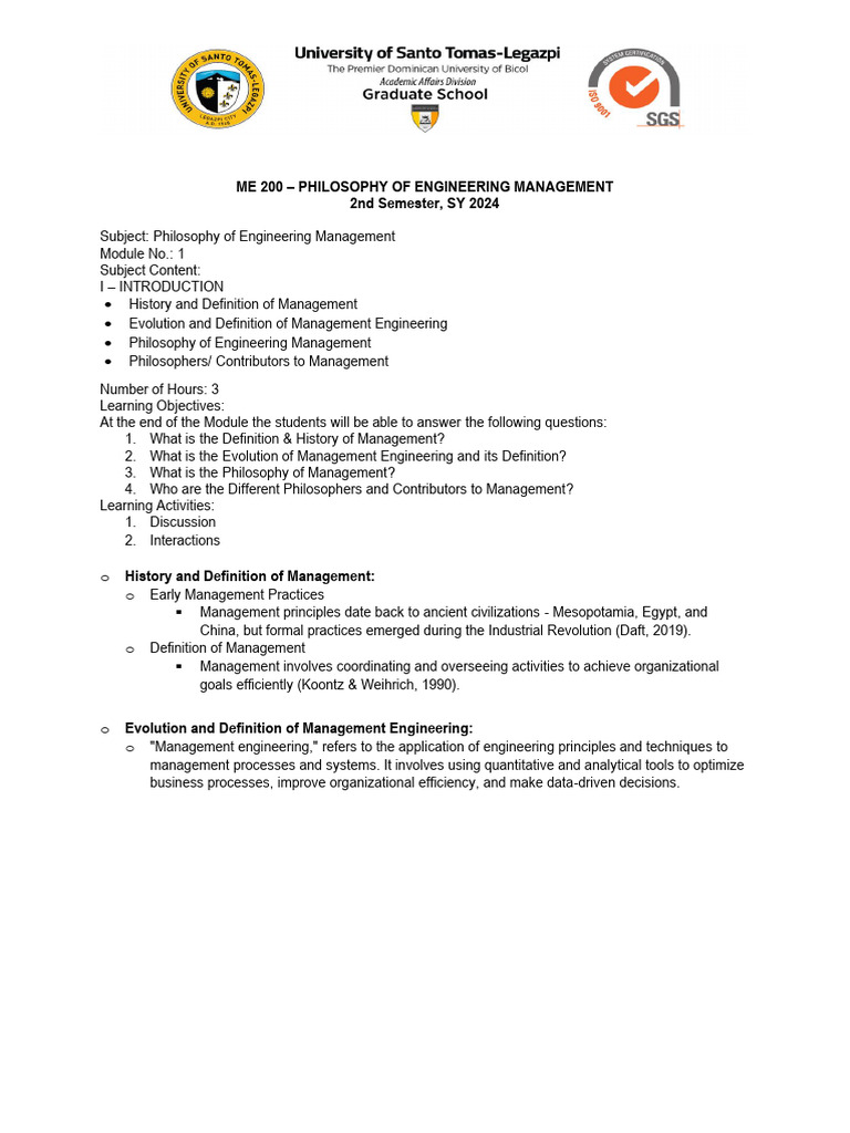 ME 200 Introduction Module 1 | PDF | Engineering | Science