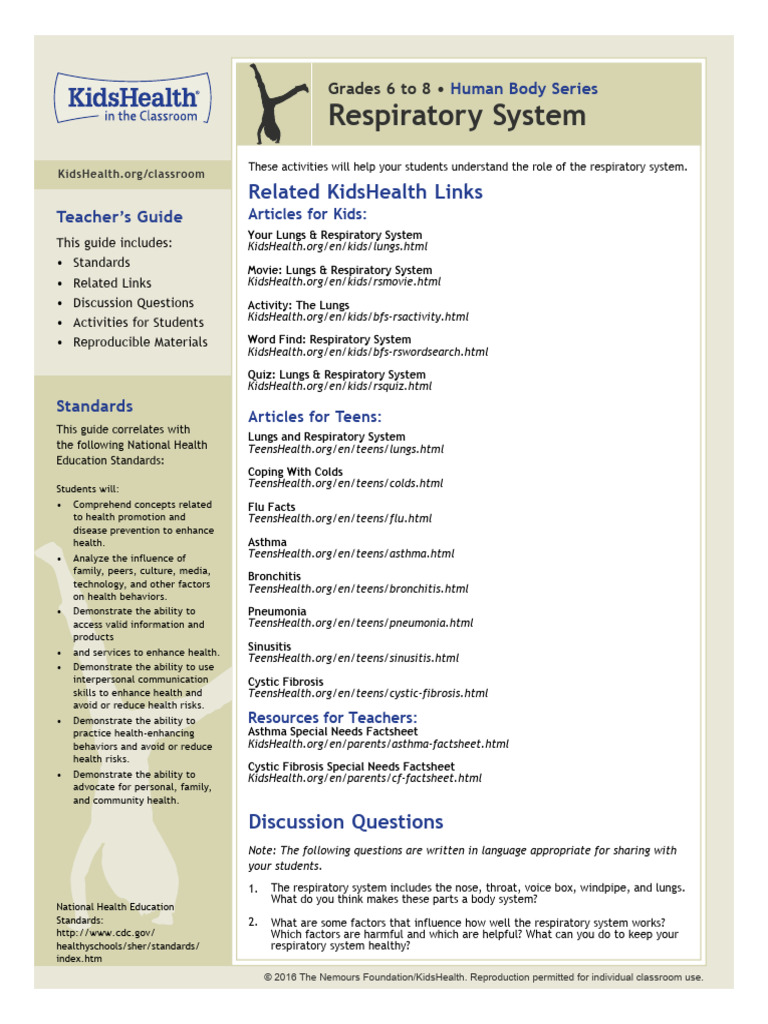 Respiratory System in Science 6 Quartr 1 Week 1 | PDF | Exhalation | Lung