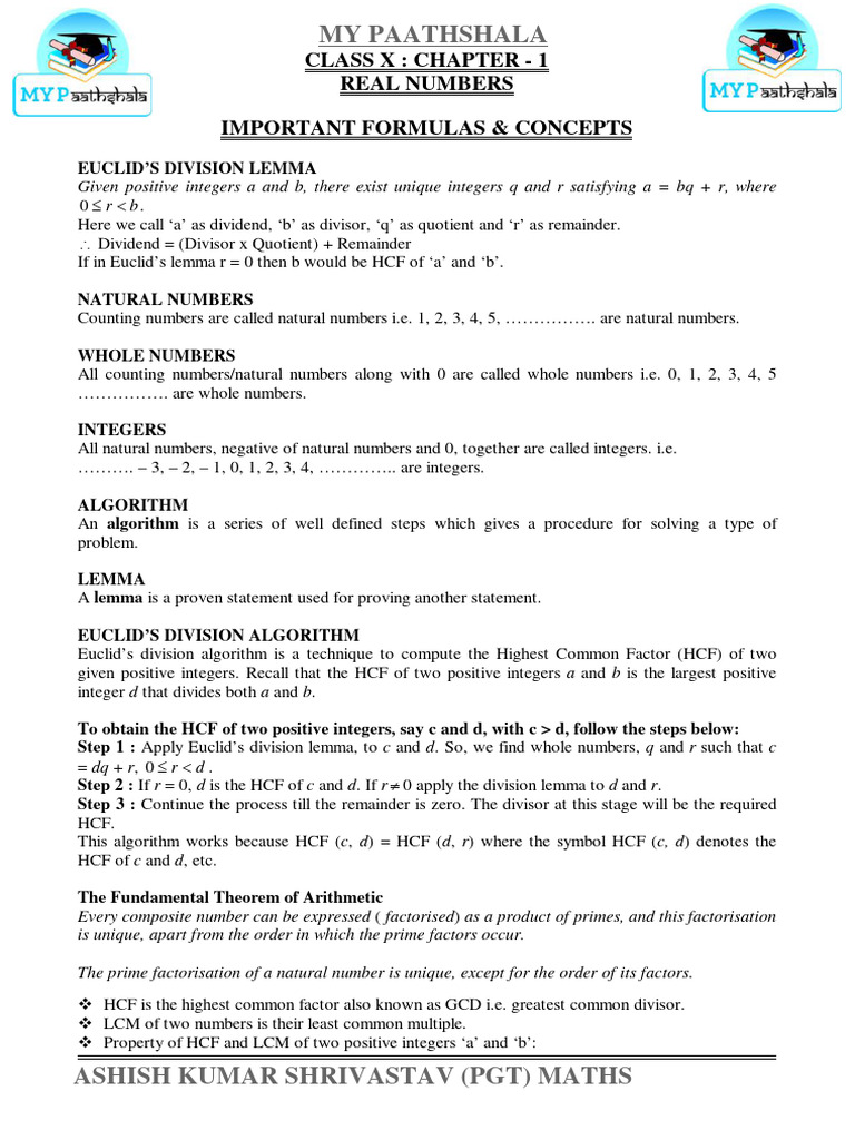 01 - Real Numbers | PDF | Factorization | Numbers