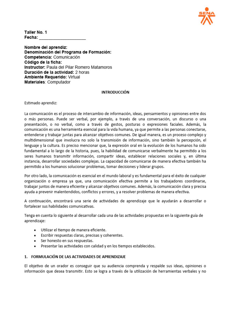 PRM Taller1 | PDF | Comunicación | Ciencia cognitiva