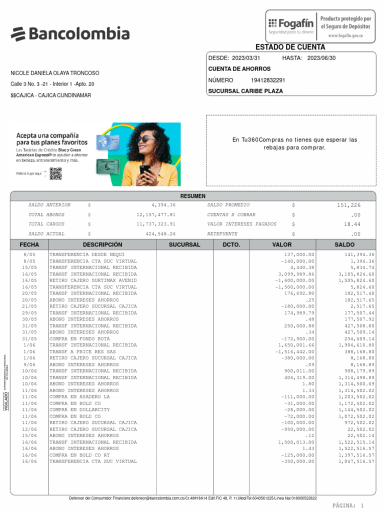 Extracto Bancolombia Diciembre 2022 | PDF | Bancario