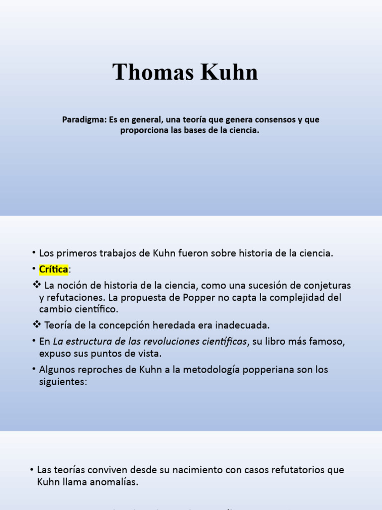 PPT- Thomas Kuhn | PDF | Paradigma | Karl Popper