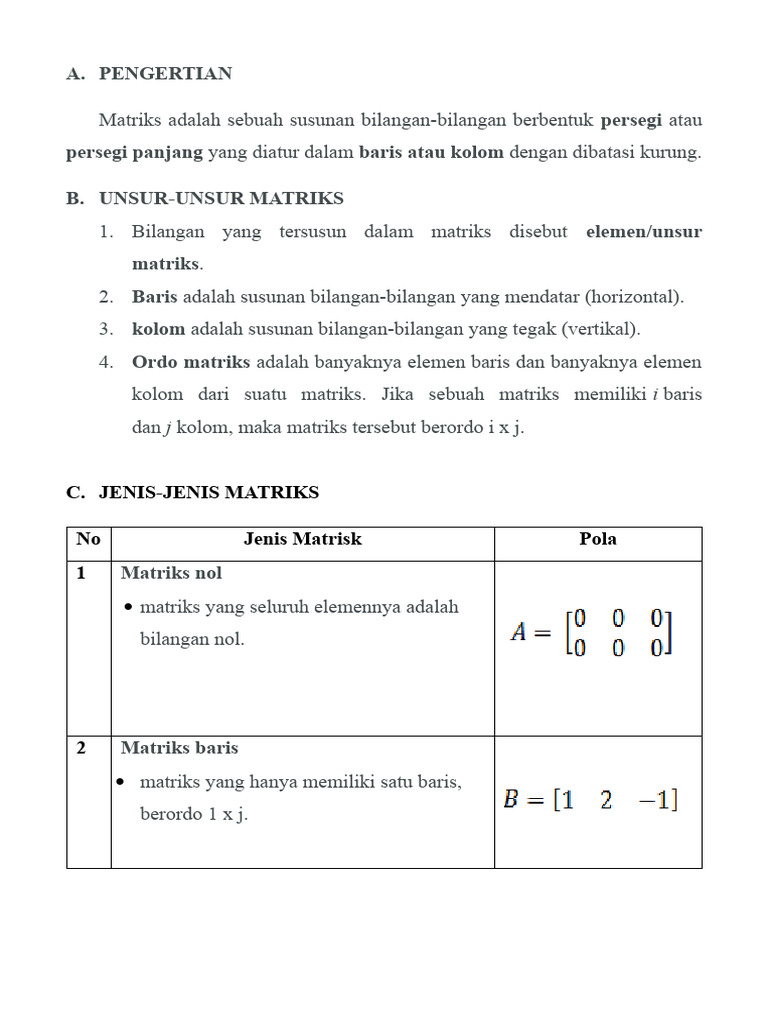 Materi Matriks | PDF