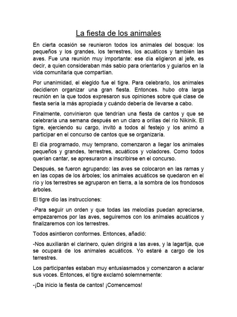 La Fiesta de Los Animales | PDF | Organismos