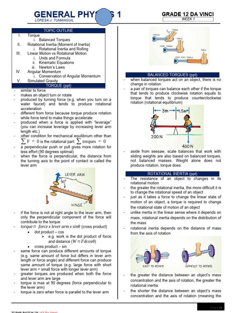 General Physics 1 Week 1 | PDF