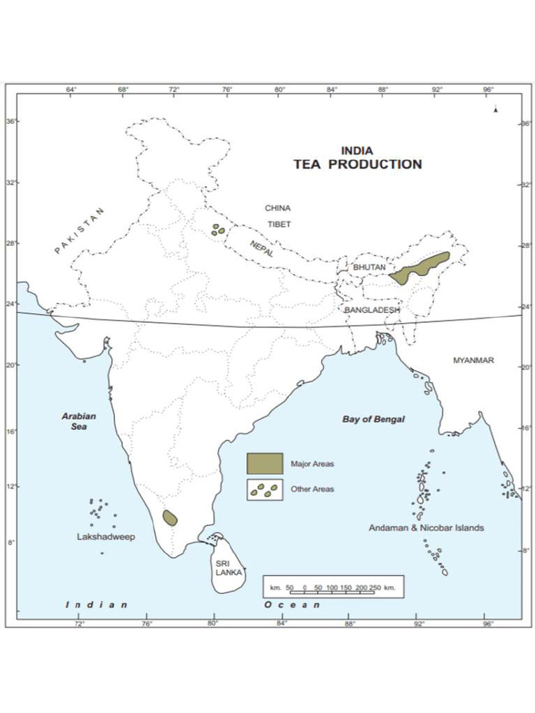 Major Tea Producing States Class 10 Map Work 768x837 | PDF