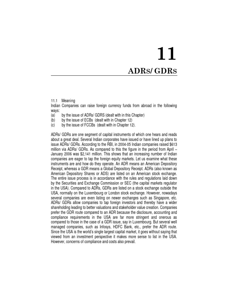 ADR:gdr | PDF | American Depositary Receipt | Stocks