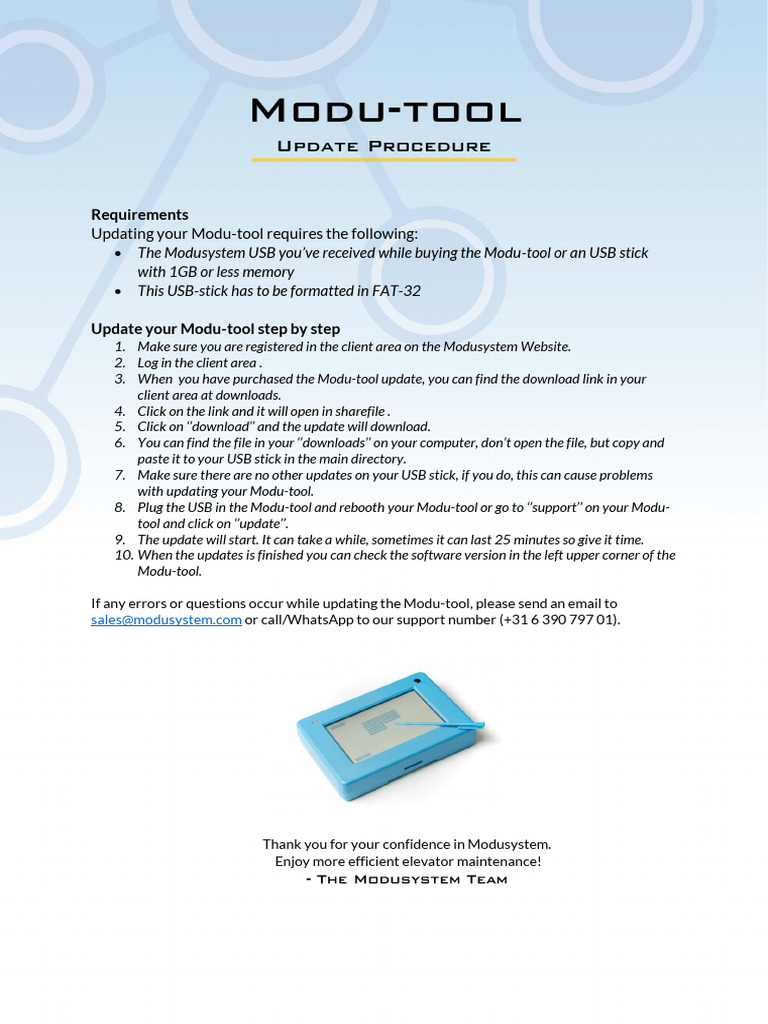 Modu-tool Update Guide | PDF