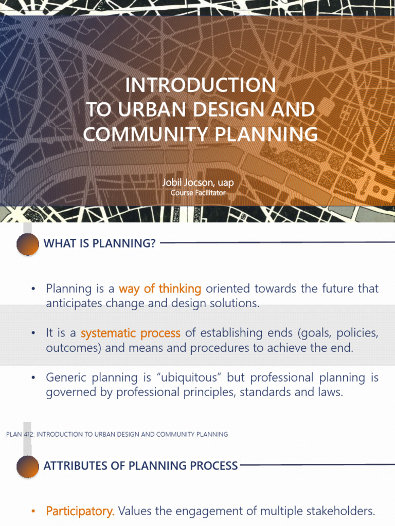1 Introduction To Urban Design And Community Planning Pdf Urban