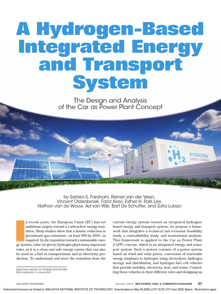 A Hydrogen-Based Integrated Energy and Transport System The Design and ...