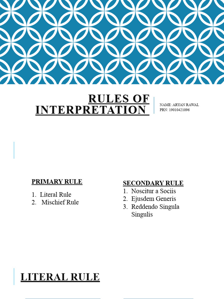 Rules of Statutory Interpretation | PDF | Statutory Interpretation ...