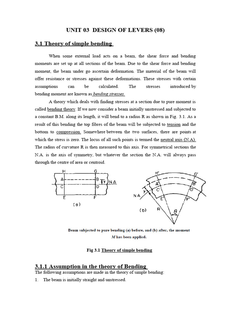 Chapter 03 Lever | PDF | Bending | Beam (Structure)