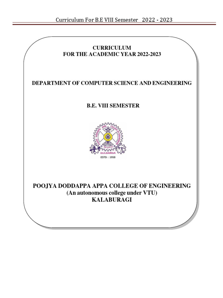 19 Series Curriculum - Viii Sem-2022-2023 | PDF | Apache Hadoop ...