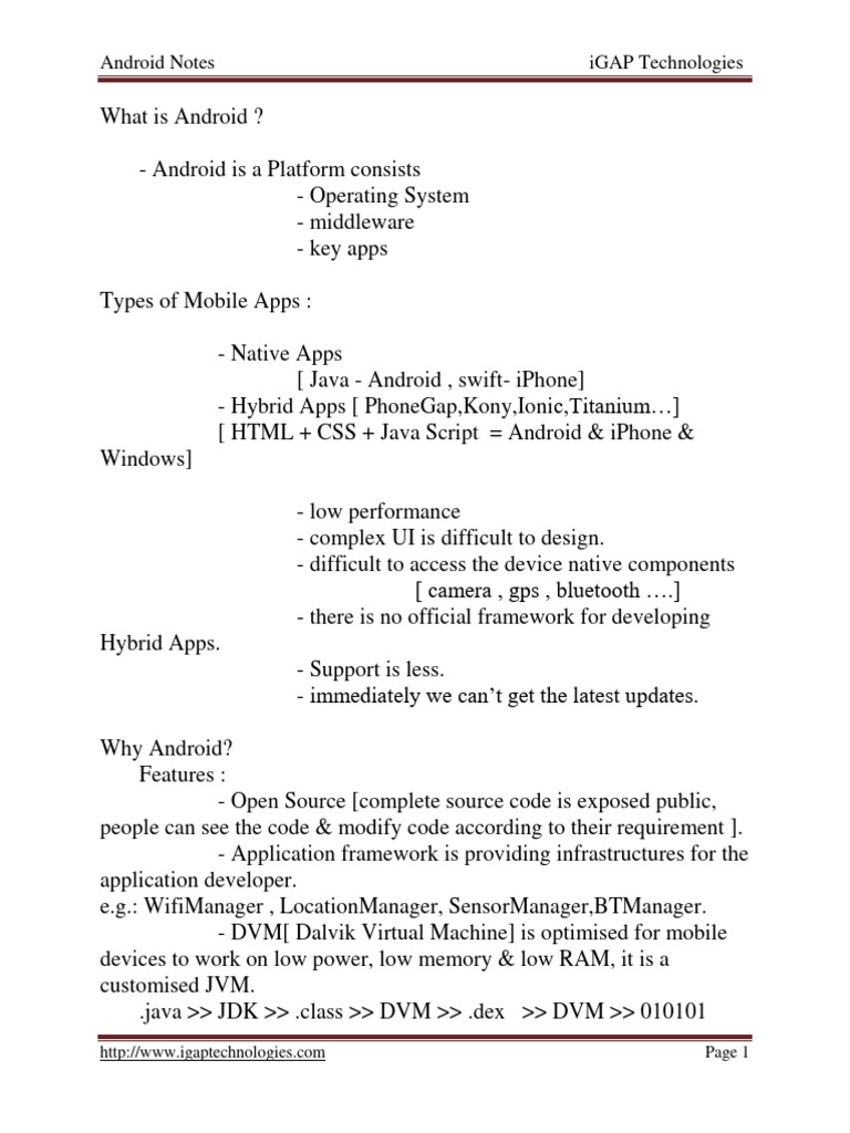 What Is Android | PDF | Android (Operating System) | Html