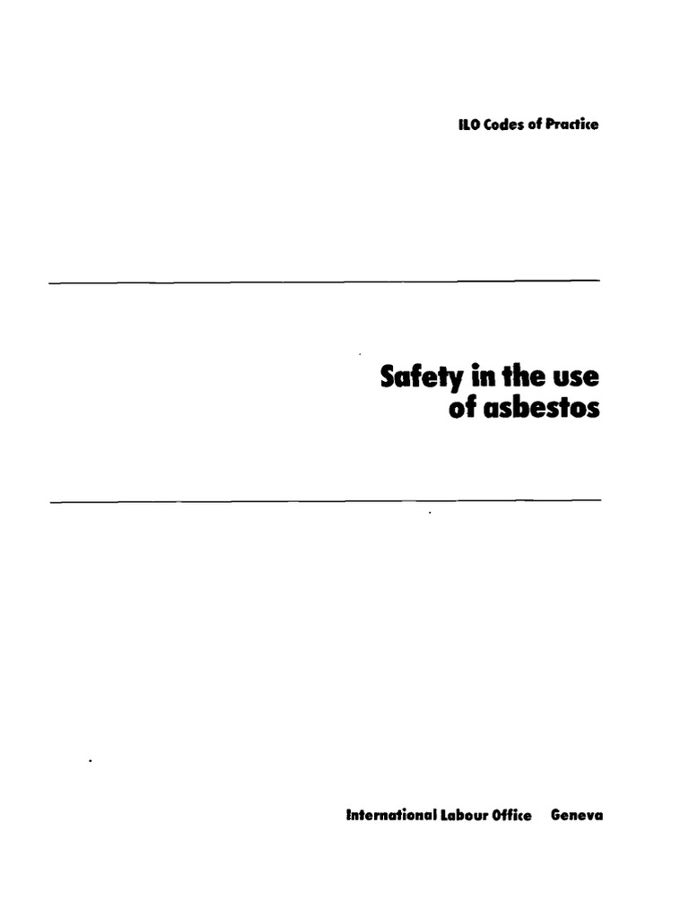 ILO - Code of Practice - Safety in The Use of Asbestos | PDF | Asbestos ...