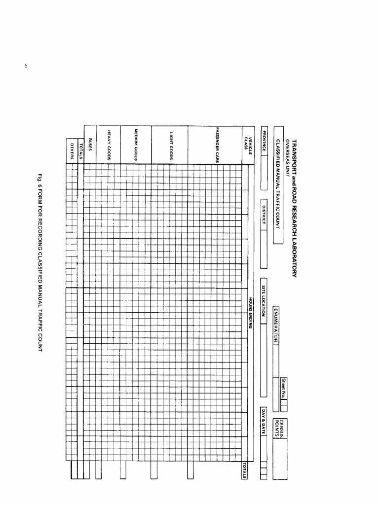 TRAFFIC COUNT FORM | PDF