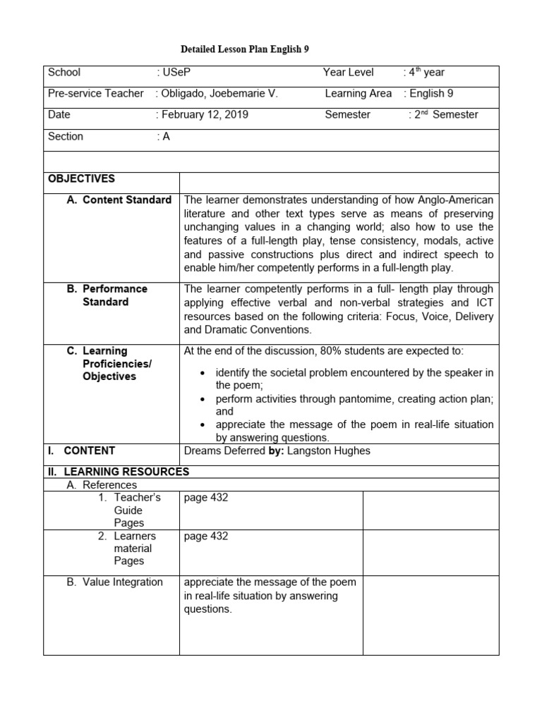 Dreams Deferred by Langston Hughes | PDF | Learning