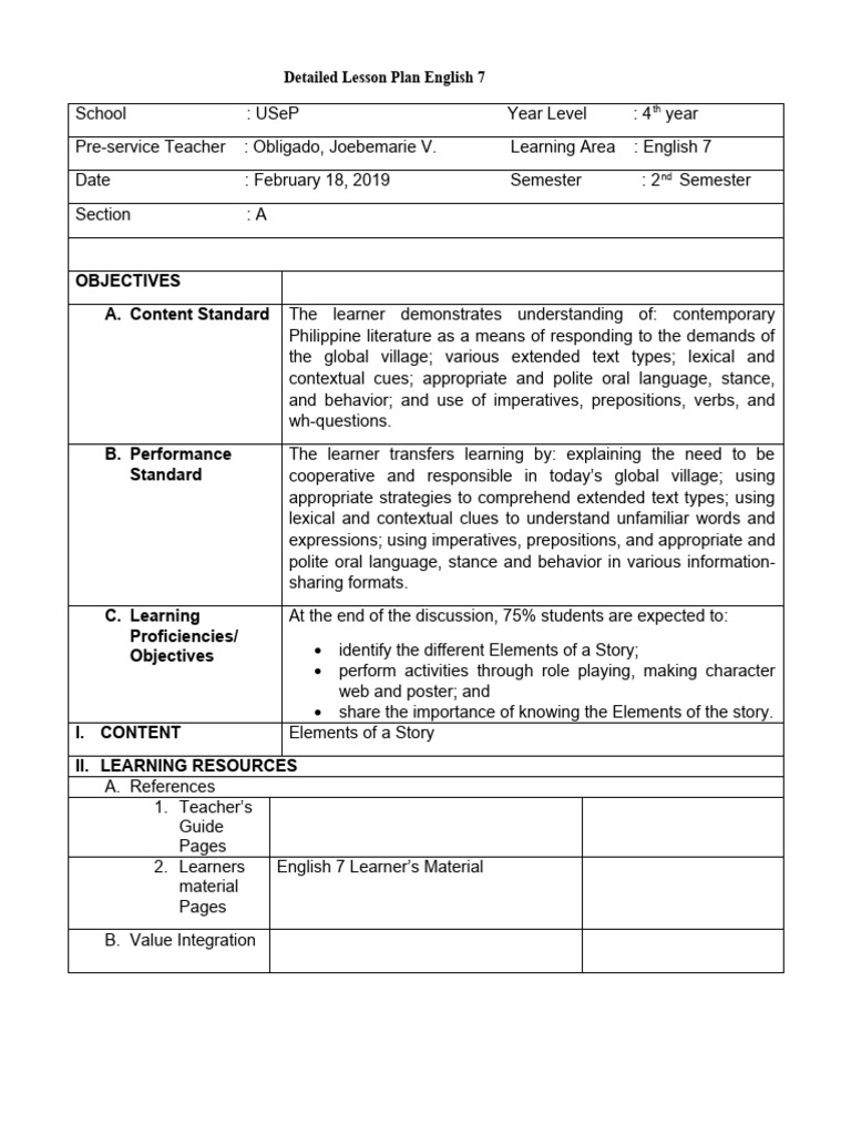 Elements of A Story | PDF | Plot (Narrative) | English Language