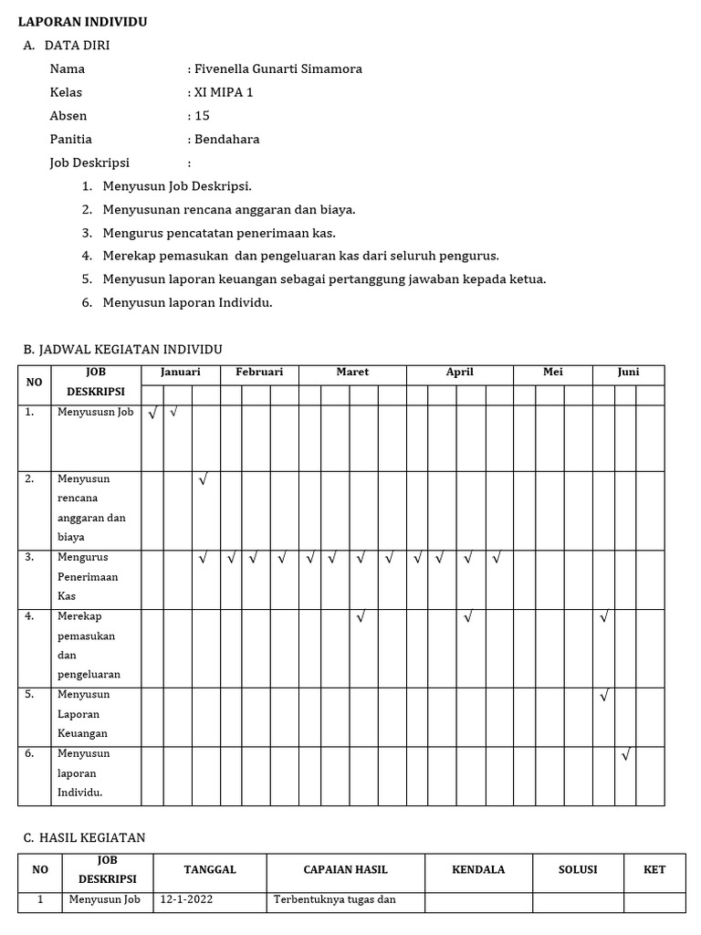 15_TEMPLATE LAPORAN INDIVIDU | PDF