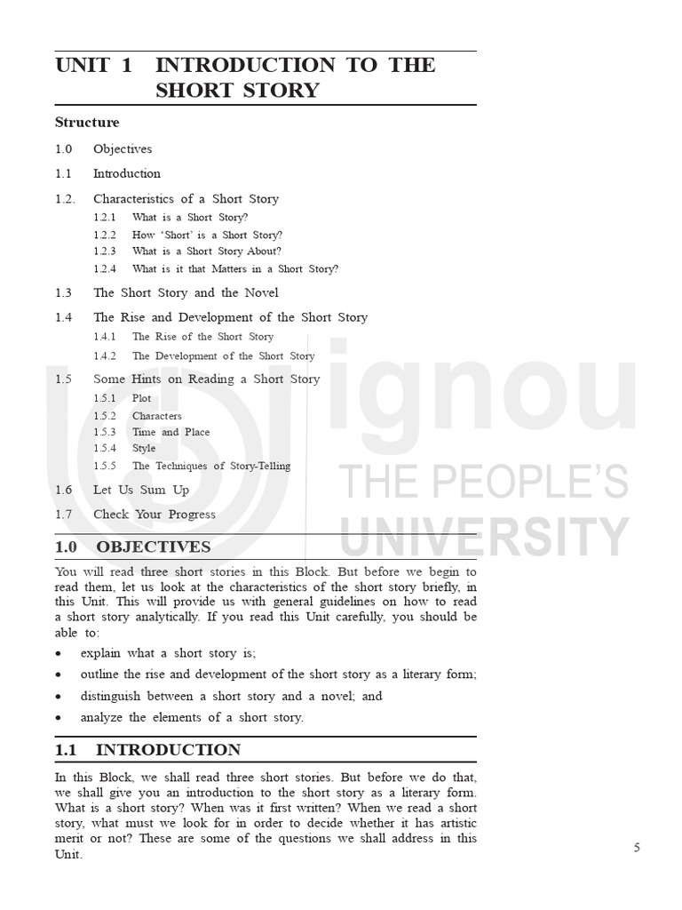 Unit 1 | PDF | Short Stories | Narration