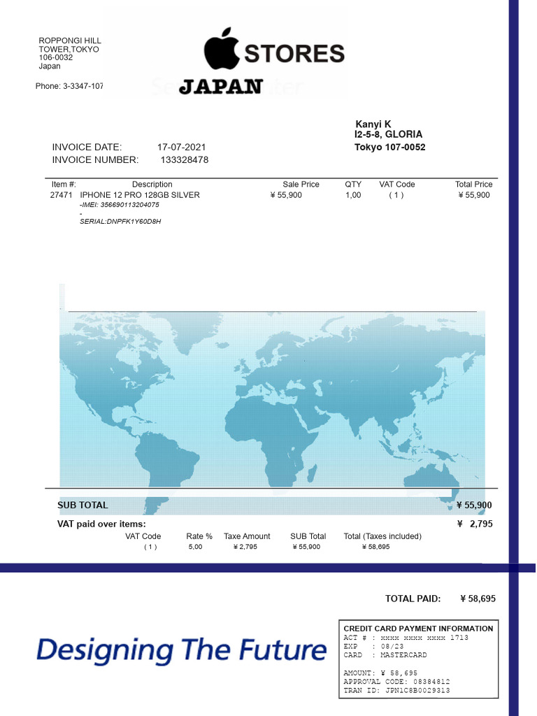 Apple Store Japan Done | PDF | Value Added Tax | Invoice