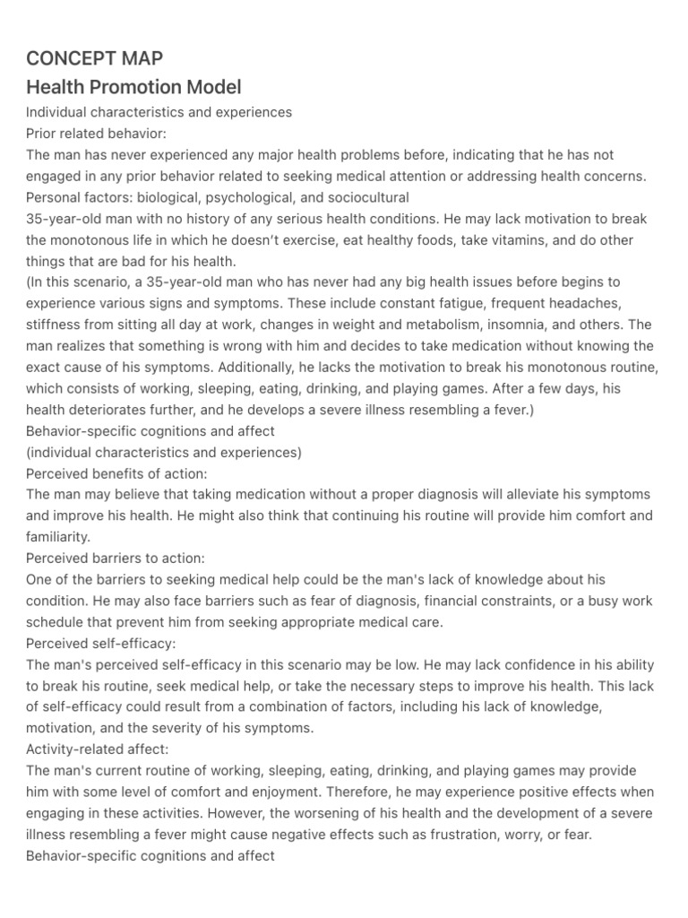 Concept Map | PDF | Self Efficacy | Behavior