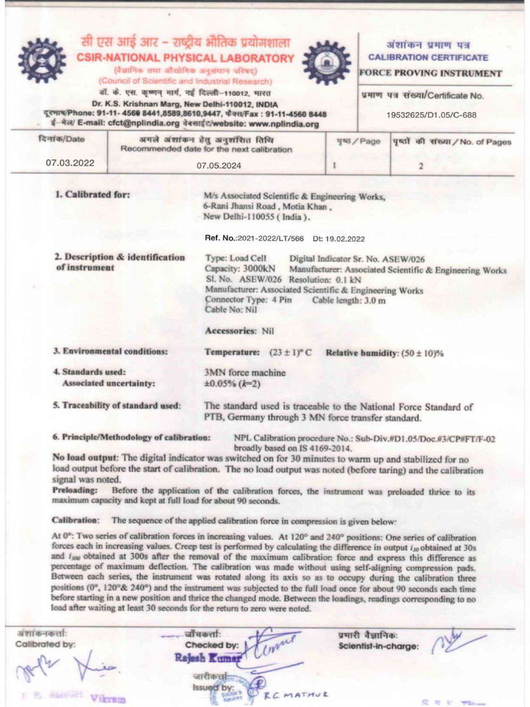 Load Cell 3000 KN | PDF
